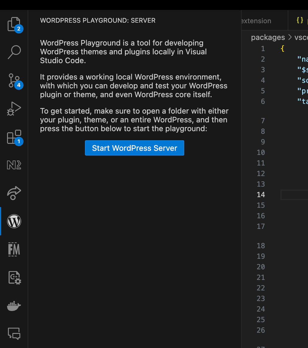 VS Code extension | WordPress Playground